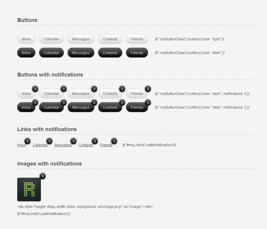 Notification Buttons by RikdeVos | CodeCanyon